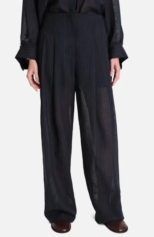 TWP Pinstripe Pants - Midnight / White