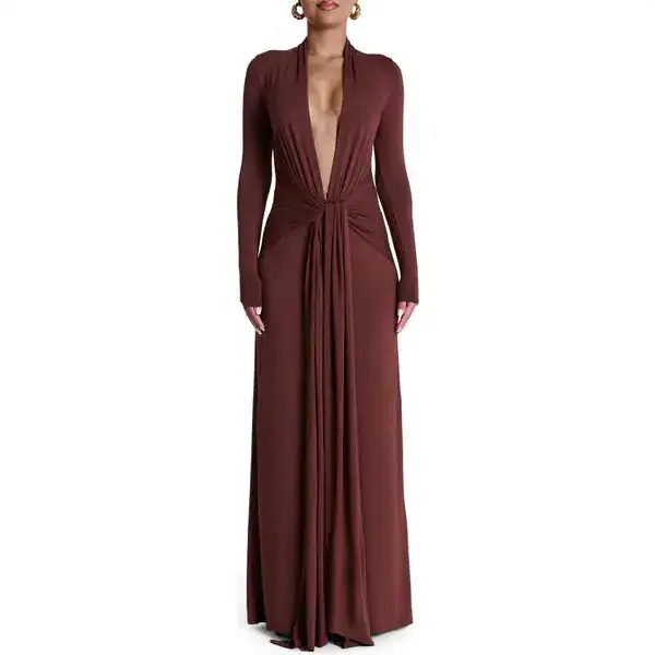 knee length dresses for ladies Edna Nude Sequin Cape Sleeve Maxi Dress – Frock and Frill