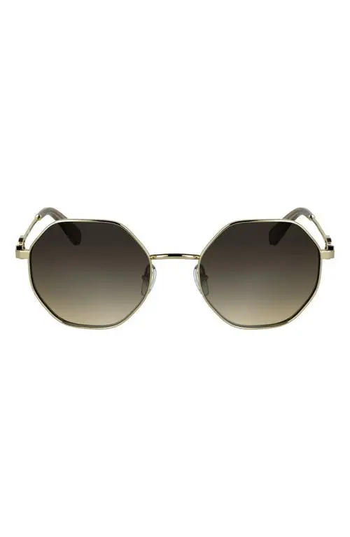 Longchamp Le Foulonné 52mm Gradient Octagon Sunglasses - Gold/ Gradient Brown