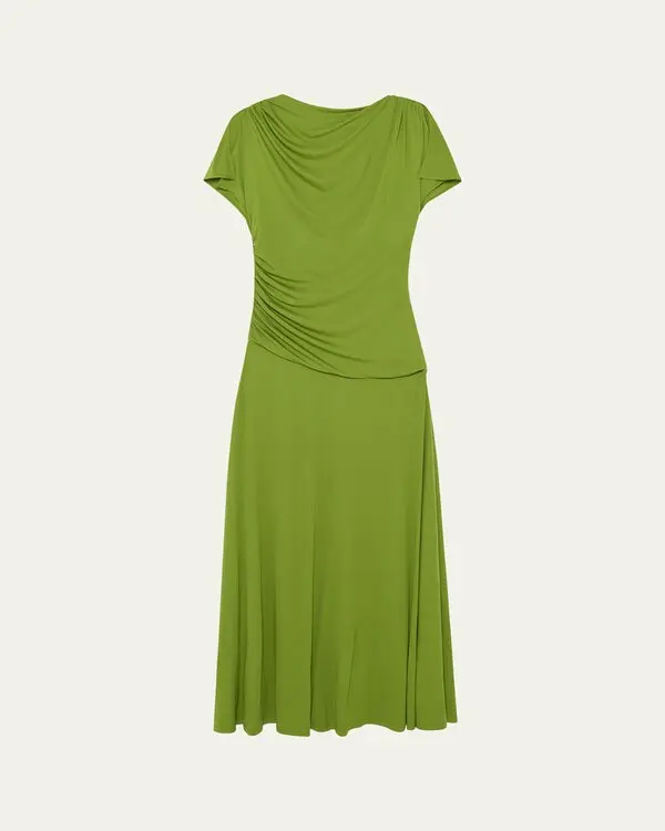 Simkhai Shanelle Draped Jersey Midi Dress