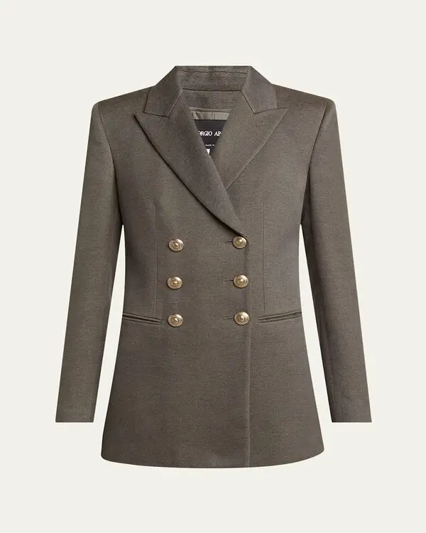 Giorgio Armani Silk-blend Double-breasted Blazer