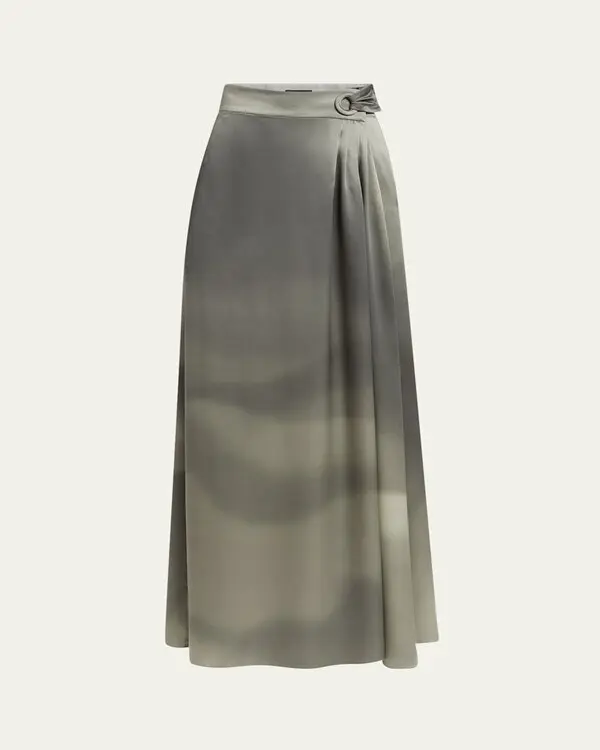Giorgio Armani Ombre Silk Wrap Maxi Skirt