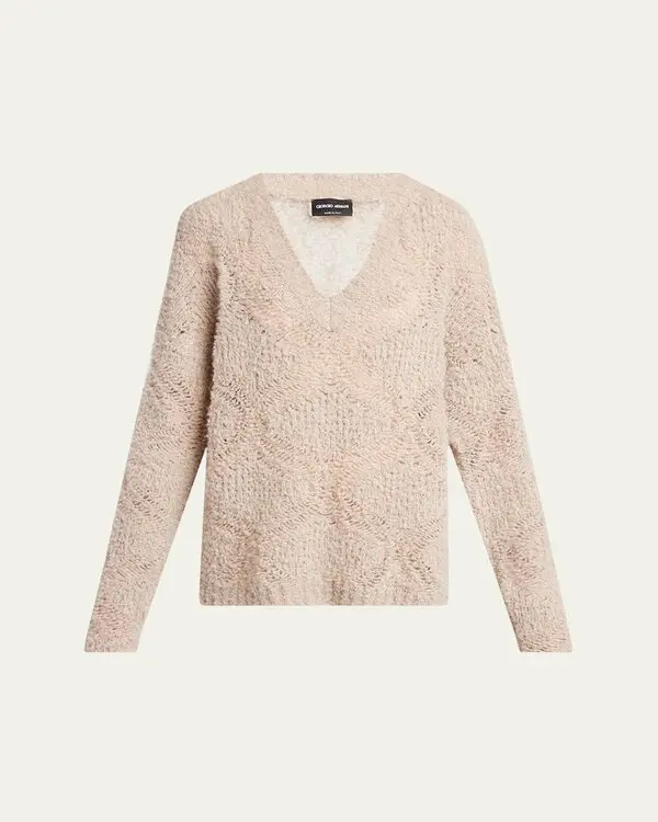 Giorgio Armani V-neck Open-knit Sweater