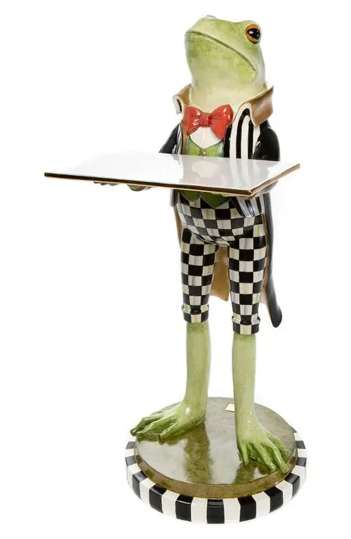 MACKENZIE-CHILDS Fergal The Frog Butler Figurine