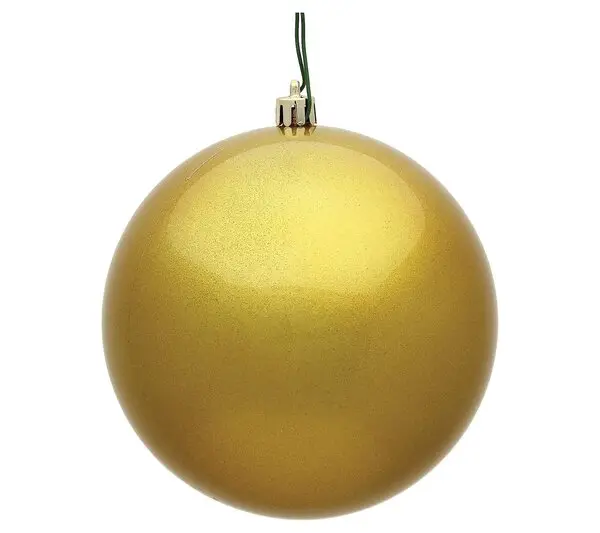 VICKERMAN 3' Gold Candy Ball Ornament 12-pack