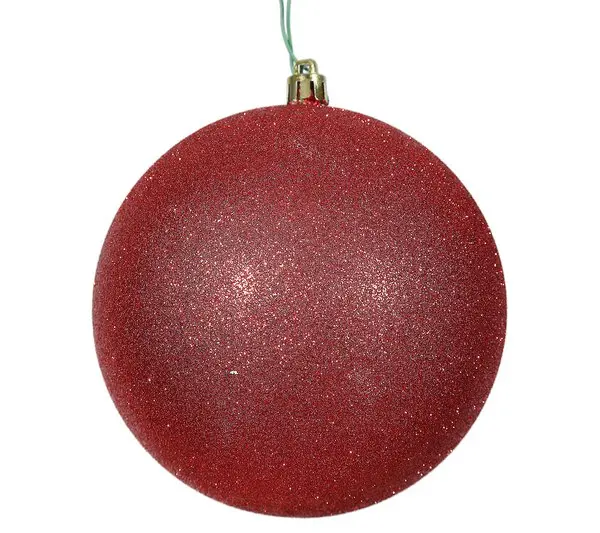 VICKERMAN 4' Glitter Ball Ornament, 6-pack