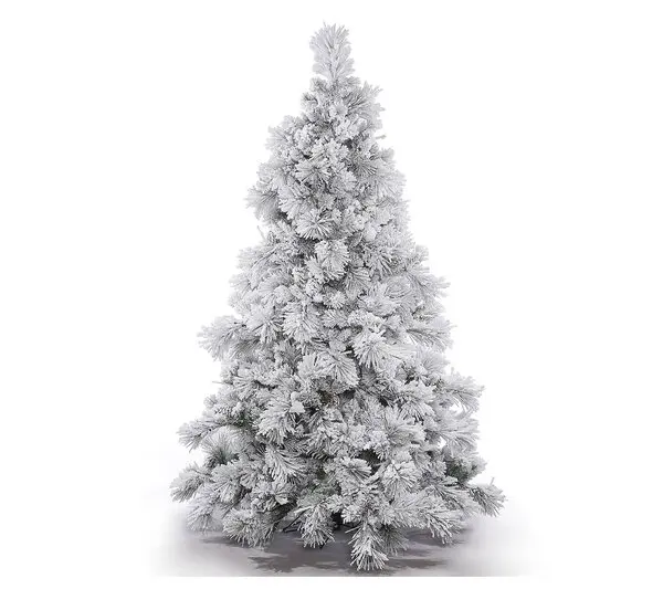 VICKERMAN Artificial 9' X 73' Flocked Alberta C Hristmas Tree