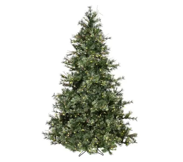 VICKERMAN 9' Mixed Country Pine Slim Artificial Pre-lit Tree
