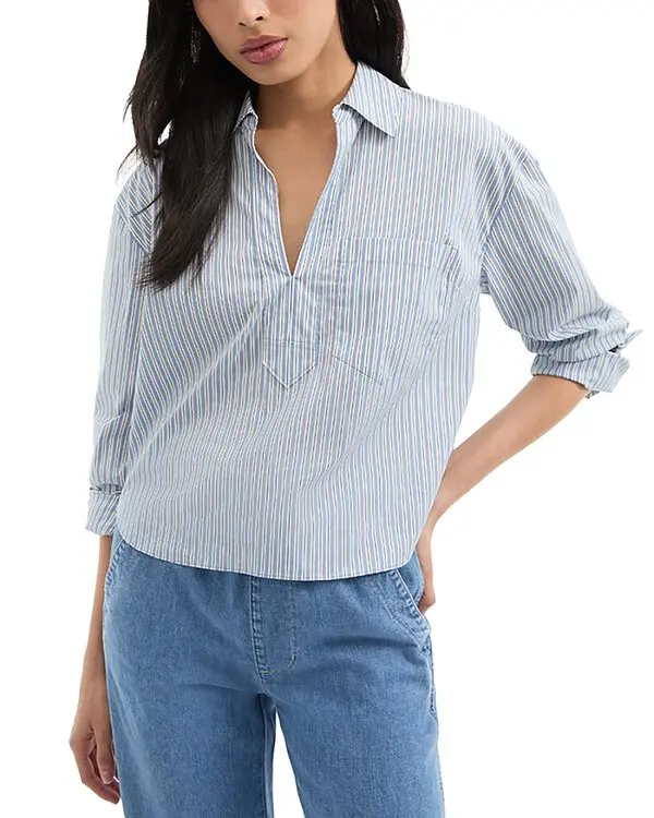 Veronica Beard Khai Poplin Shirt - Blue/multi