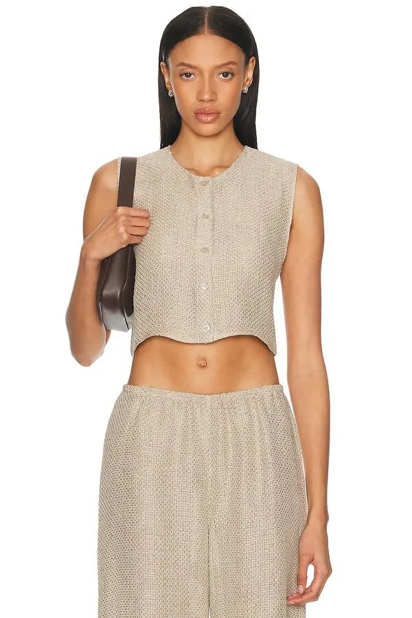 LESET Stella Crewneck Vest - Dune