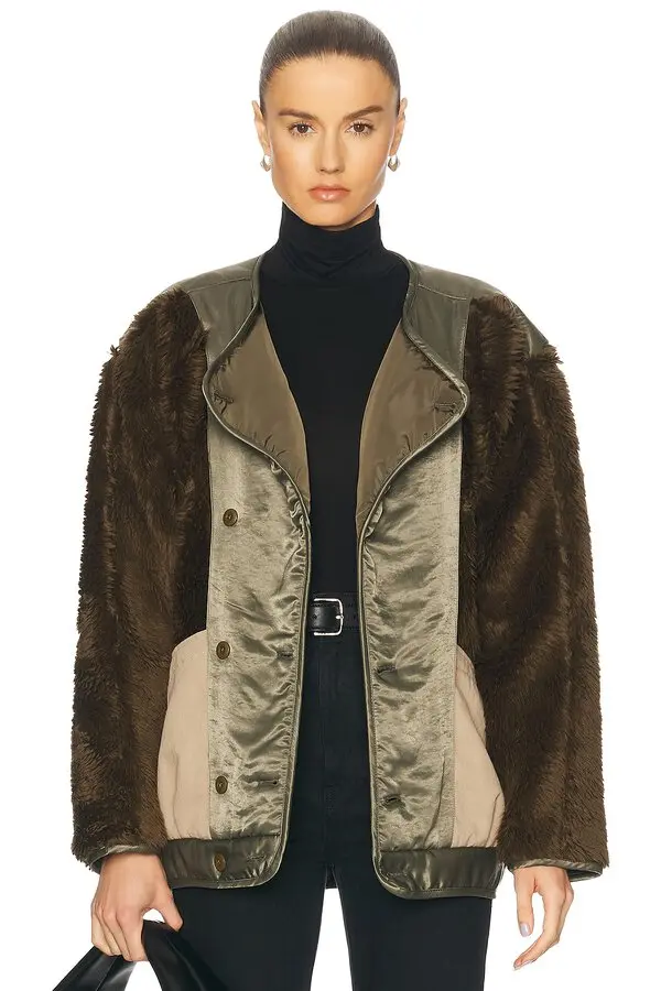 R13 Cocoon Jacket - Olive & Khaki