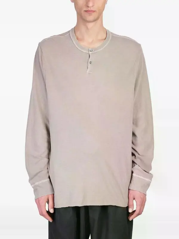 JAMES PERSE Cotton Henley T-shirt - Neutrals