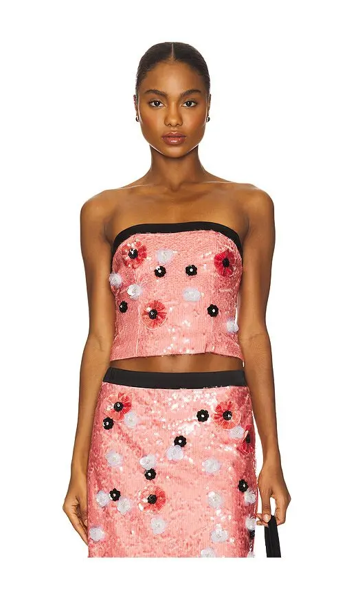 GUIZIO Chantal Sequin Tube Top