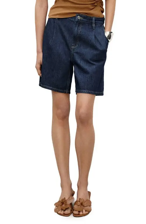 Mango Dart Bermuda Denim Shorts - Open Blue