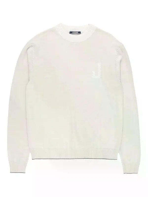 Jacquemus Logo-embroidered Crew-neck Sweater - Neutrals