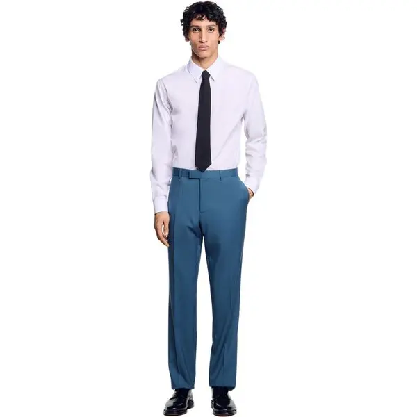 Sandro Wool Suit Trousers - Thunderstorm Blue