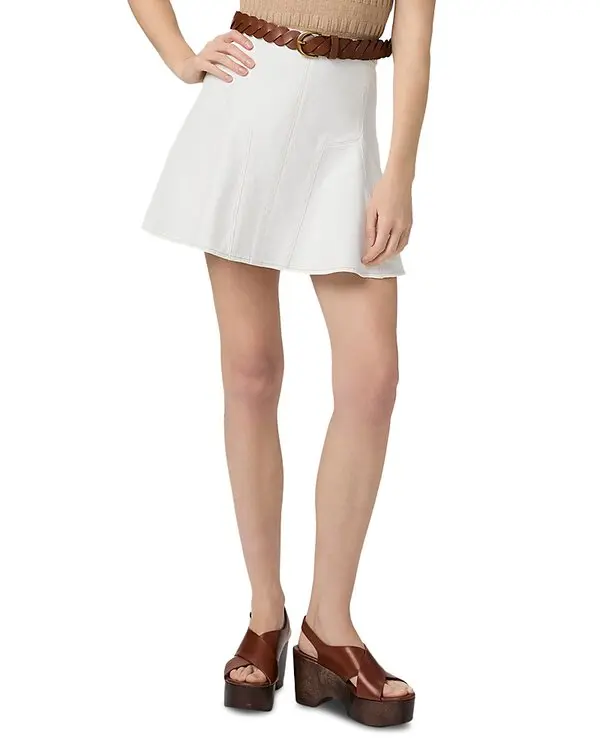 Paige Adaline Denim Mini Skirt - Contrast Ecru