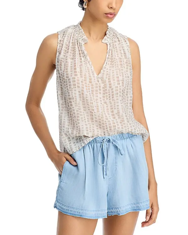 Bella Dahl Printed Ruffle Neck Tank Top