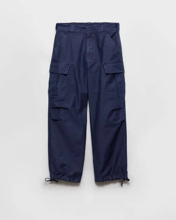 Prada Cargo Pants In Cotton - Blue