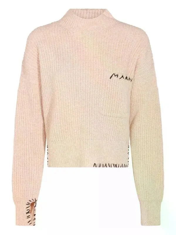 Marni Logo-embroidered Sweater - Neutrals
