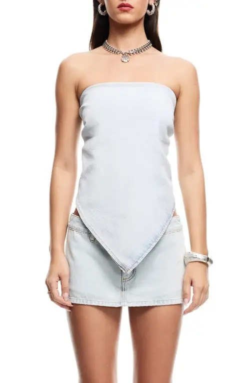 Lioness Strapless Denim Top - Light Denim