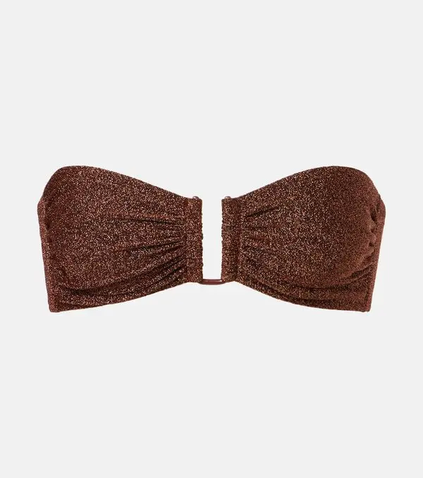 ERES Flamboyant Lurex® Bandeau Bikini Top - Brown