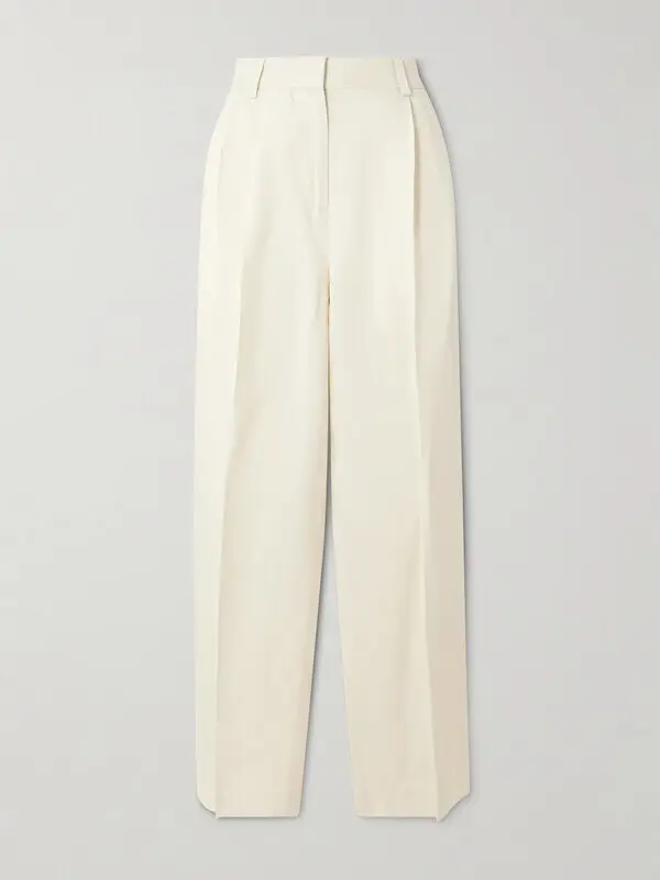 TOTÊME Garderob Pleated Woven Tapered Pants