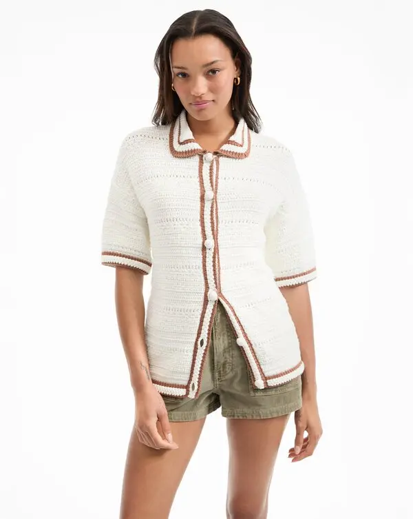 Veronica Beard Jadine Half-sleeve Cardigan