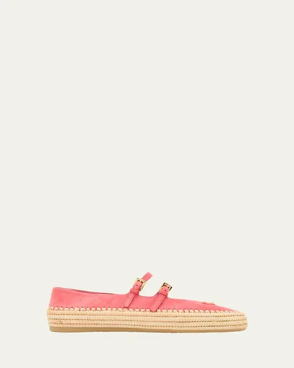 Prada Suede Mary Jane Espadrilles