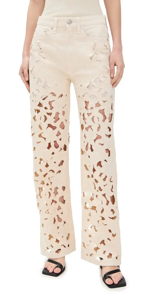 Rag & Bone Logan Wide-leg Floral Cutout Pants
