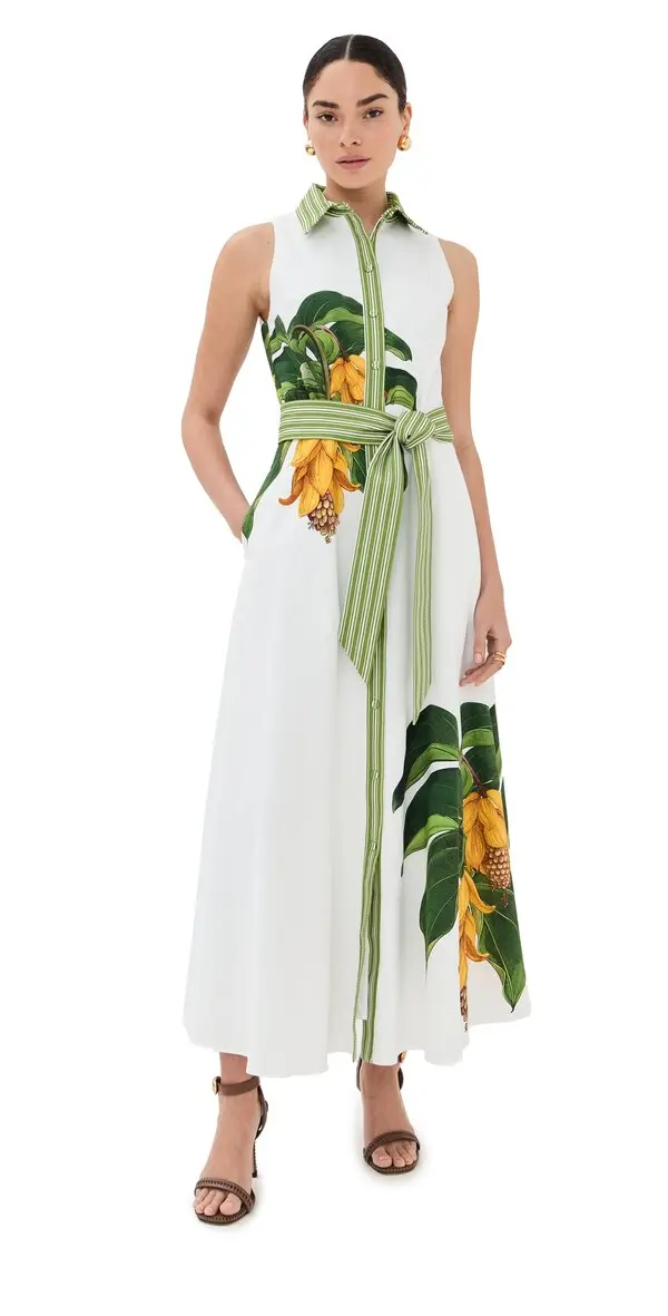 Borgo De Nor Floral Print Maxi Shirtdress
