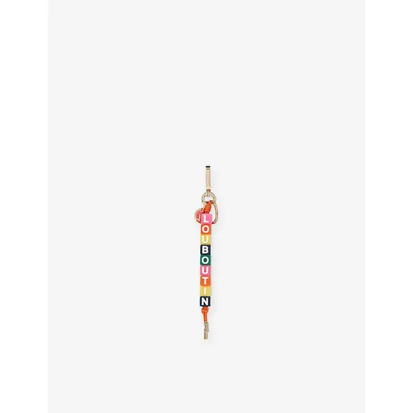 CHRISTIAN LOUBOUTIN Square-bead Leather Keyring
