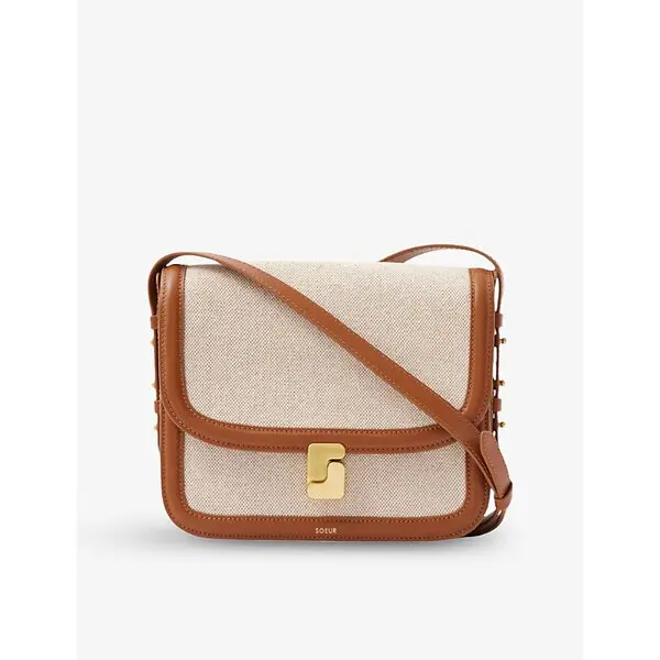 Soeur Canvas And Leather Cross Body Bag