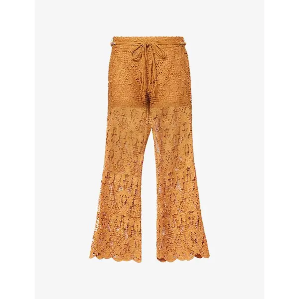 Zimmermann Coco Lace Flared Woven Trousers