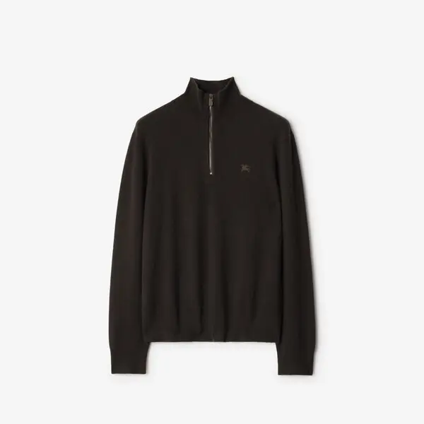 Burberry Cashmere Blend Half-zip Sweater - Scorched Brown