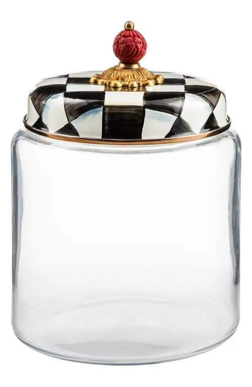 MACKENZIE-CHILDS Courtly Check Large Kitchen Canister - Black/ White