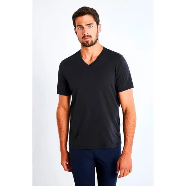 Anatomie Vince V-neck T-shirt - Black