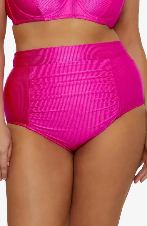 Becca Monte Carlo Ruched High Waist Bikini Bottoms