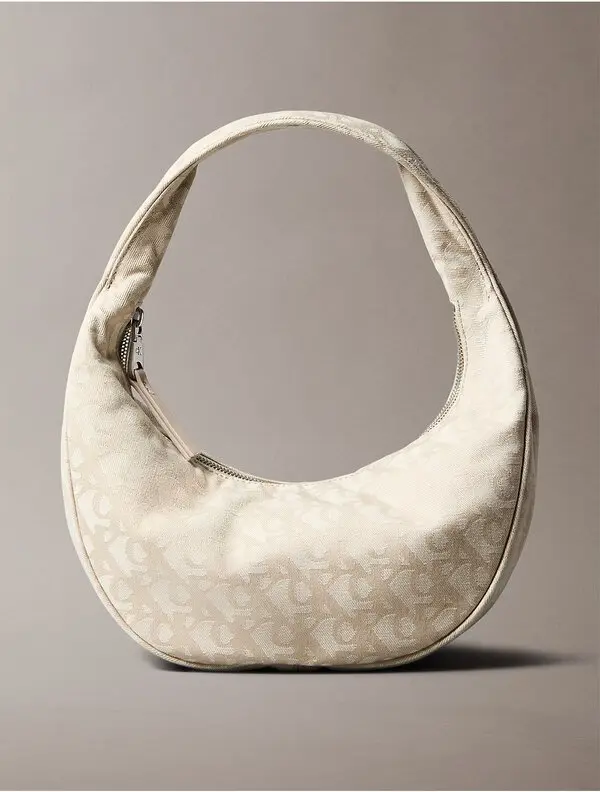Calvin Klein Allover Monogram Crescent Shoulder Bag