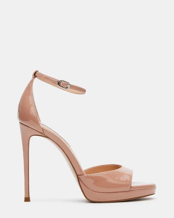 Steve Madden Wiley Open Toe Stiletto Heel - Blush Patent