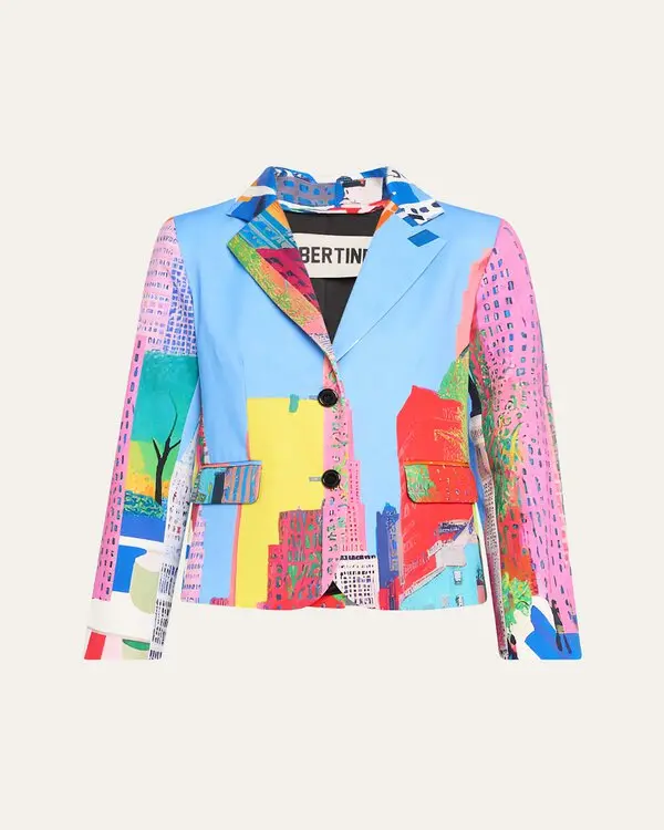 Libertine Nyc Print Single-breasted Short Jacket