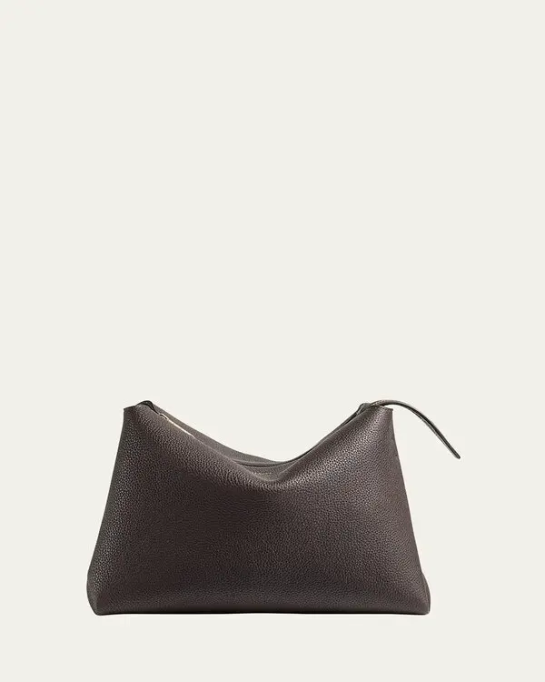 Khaite Lina Medium Zip Leather Crossbody Bag - Espresso