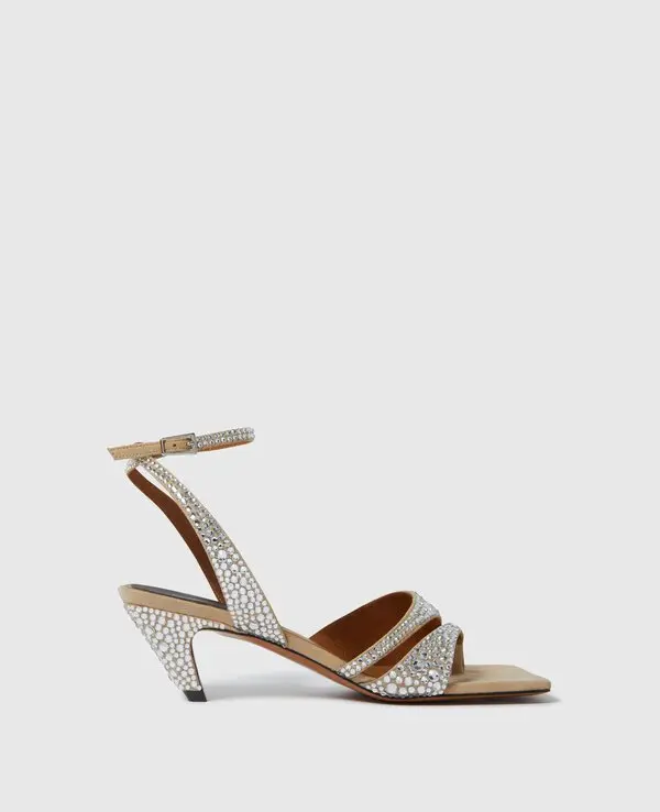 Stella McCartney Stella Spur Crystal Kitten Heels - Desert
