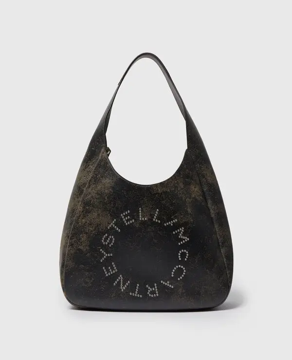 Stella McCartney Logo Slouchy Aged Large Hobo Bag