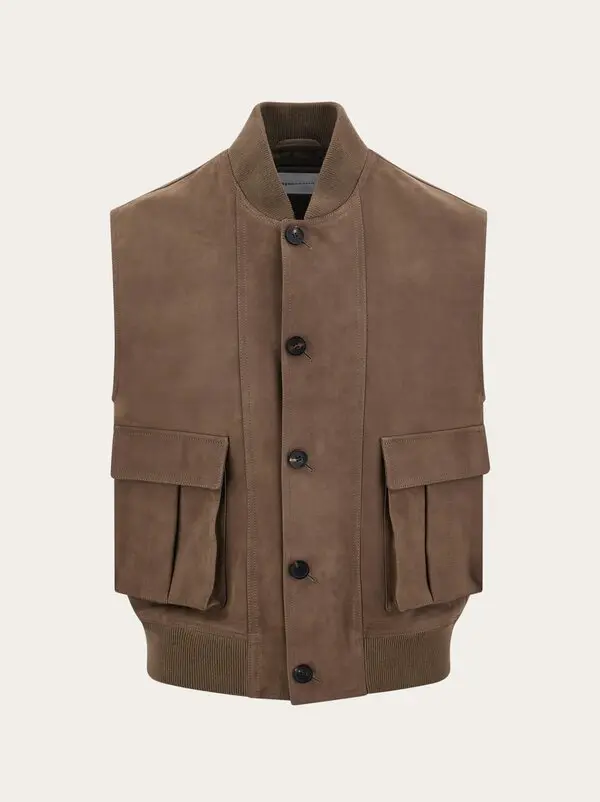 FERRAGAMO Nubuck Gilet - Grey
