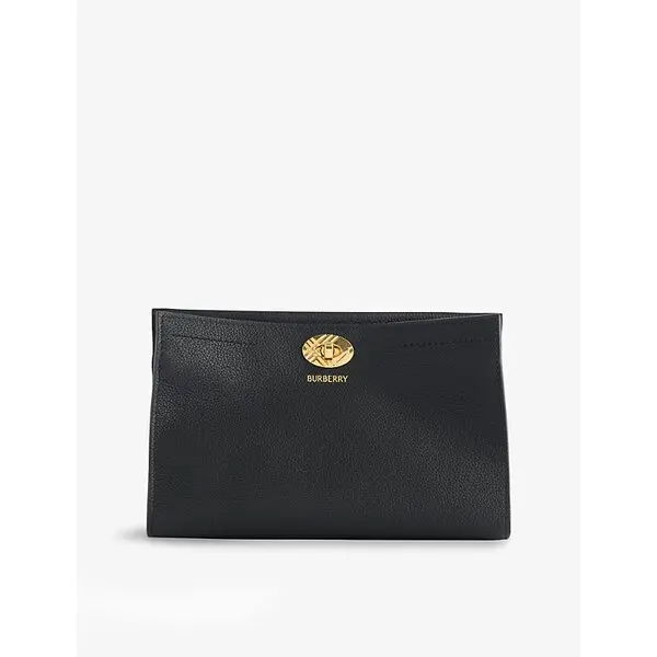 Burberry Grained Leather Cotswolds Pouch - Black