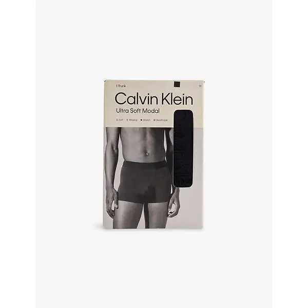 Calvin Klein Ultra-soft Branded-waistband Stretch-jersey Trunk