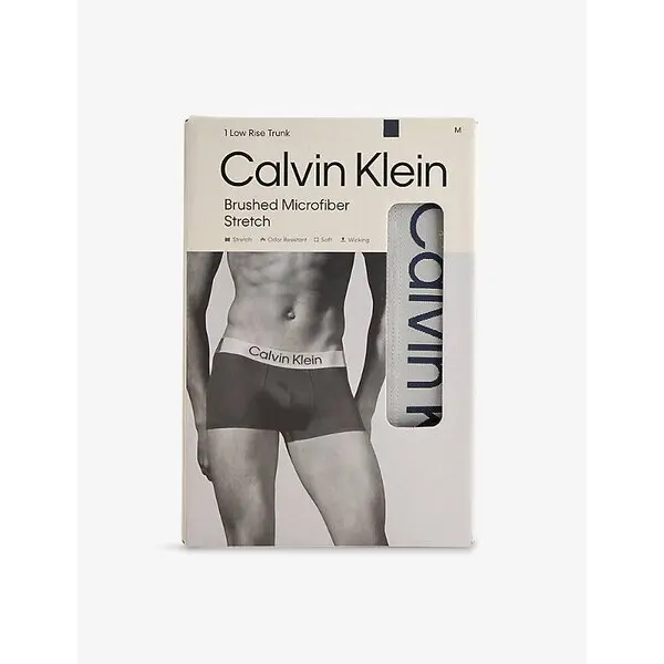 Calvin Klein Low-rise Branded-waistband Stretch-jersey Trunks