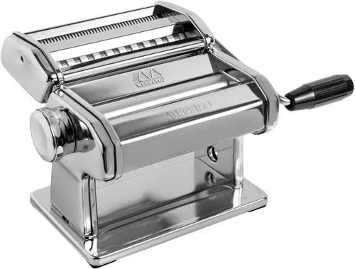 MARCATO Atlas 150 Pasta Machine With Cutter And Hand Crank - Silver