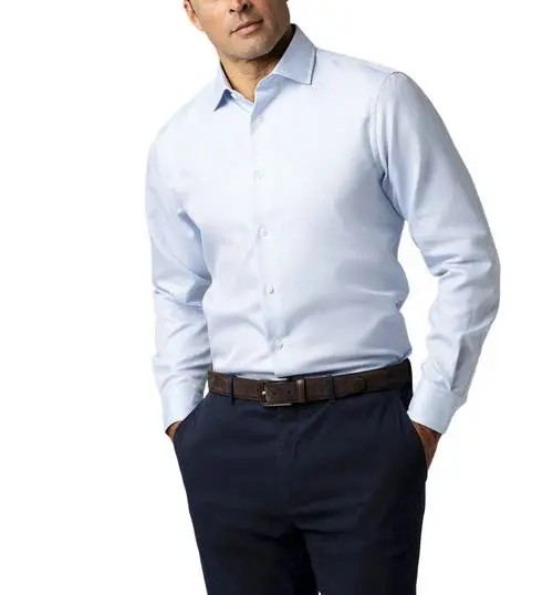 Robert Talbott Reynolds Hopsack Shirt In Classic Fit - Blue